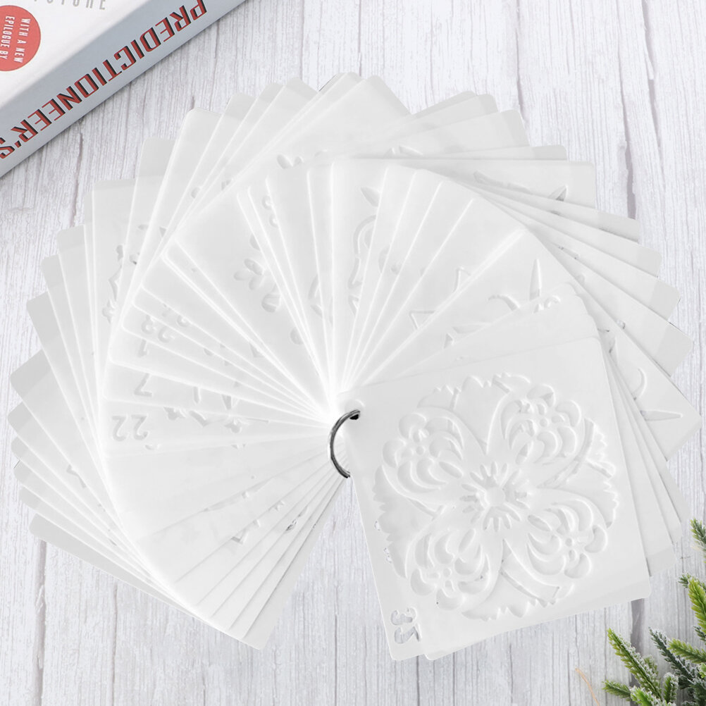 Набор трафаретов для росписи 36 шт, пластиковые шаблоны белые для DIY проектов и декоративных украшений, мандалы для скрапбукинга, росписи по ткани и декора стен