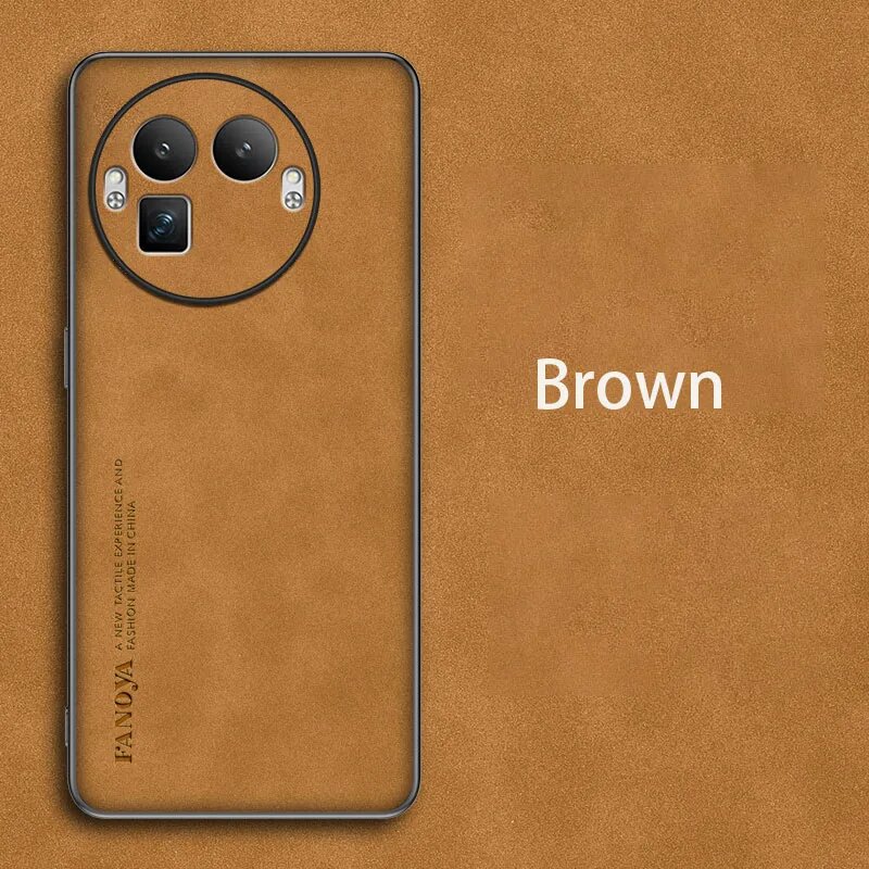 Коричневый чехол для Realme GT8 Pro, кожаный, ретро