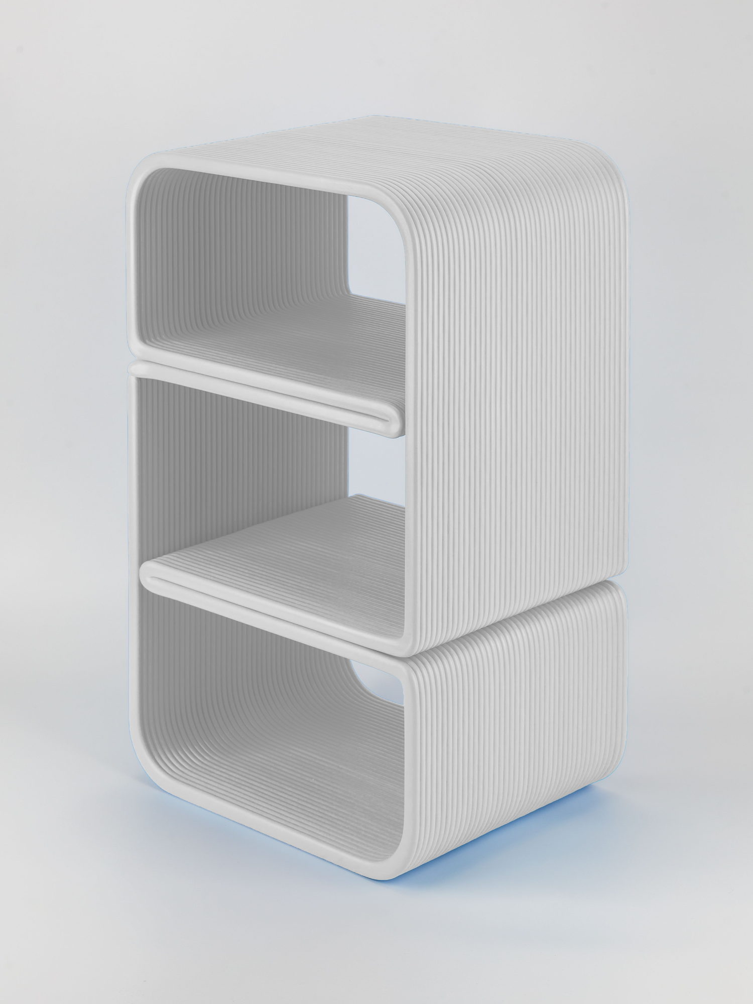 Столик-тумба из переработанного 3D-пластика, цвет - белый