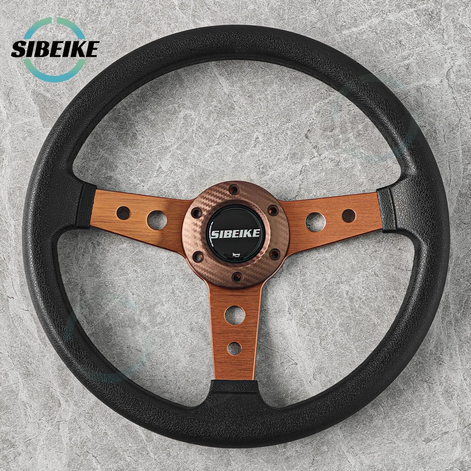 JDM Универсальный черный титановый руль из искусственной кожи 340 мм с плоской тарелкой, спортивный руль для гонок Titanium