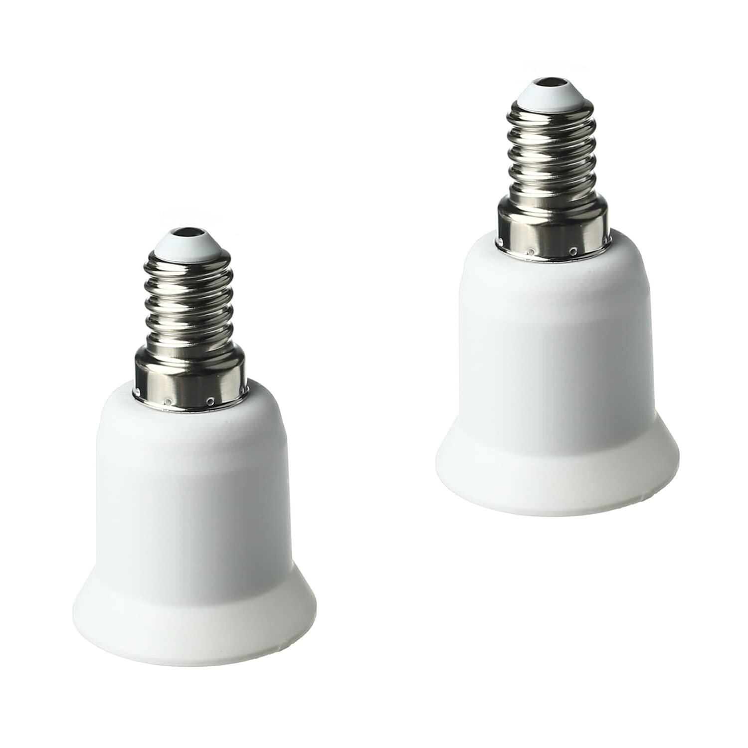 2 адаптера E14 на E27, патрон люстры E14 на средний патрон E27, преобразователь основания лампы, тип аксессуара адаптер, тип основания E14 на E27, тип разъема E14, напряжение AC85-265 В, пакет 2 адаптера E14 на E27