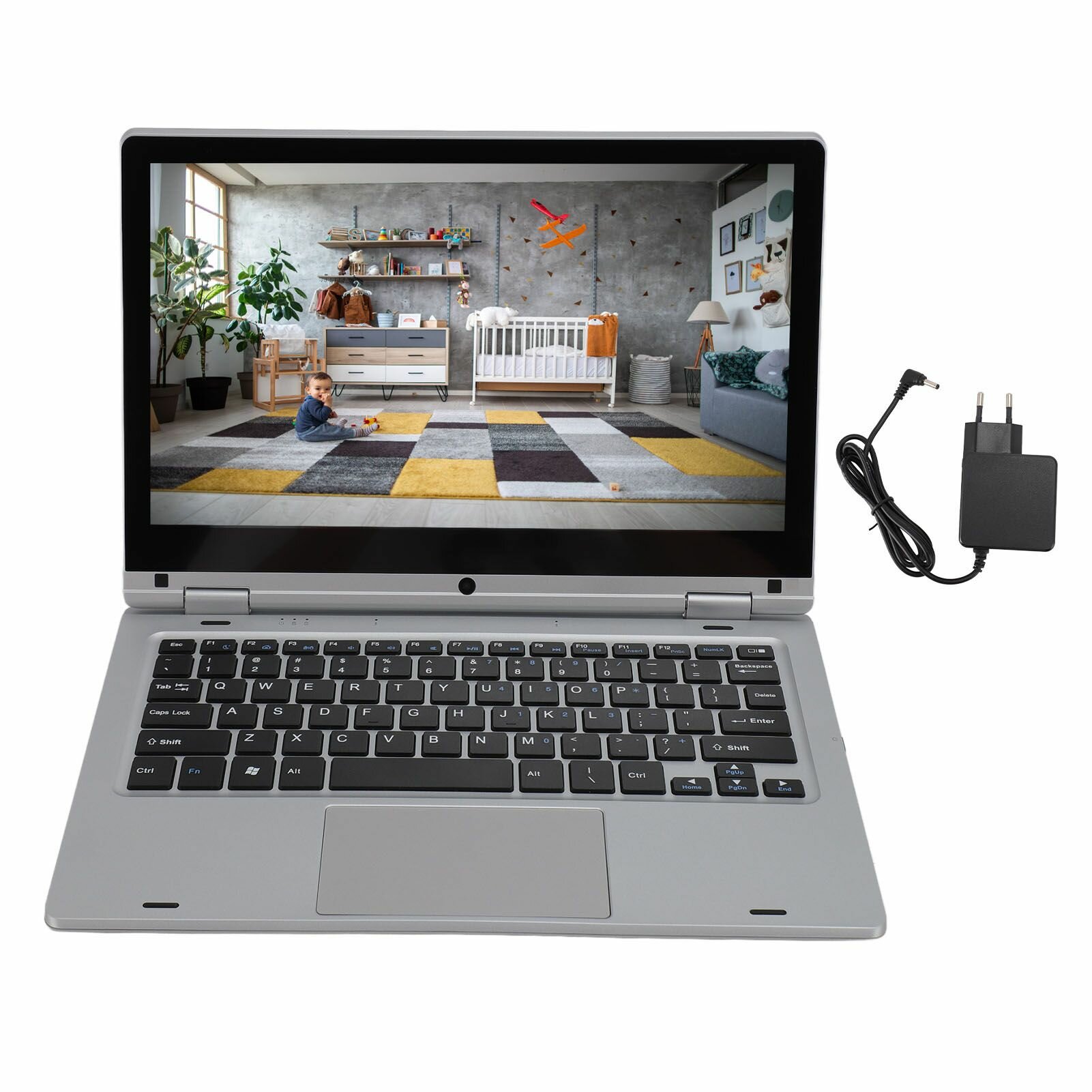 11,6-дюймовый ноутбук с сенсорным экраном FHD, трансформируемый на 360 градусов бизнес-ноутбук 2 в 1 для Windows11, 100 240 В, 6 + 1 ТБ, вилка европейского стандарта
