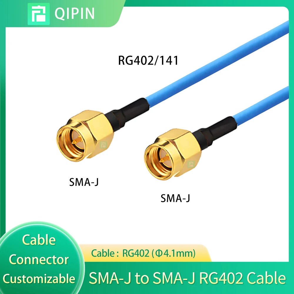 SMA/RPSMA разъем RG402 синего цвета 20cm, SMA J-SMA J