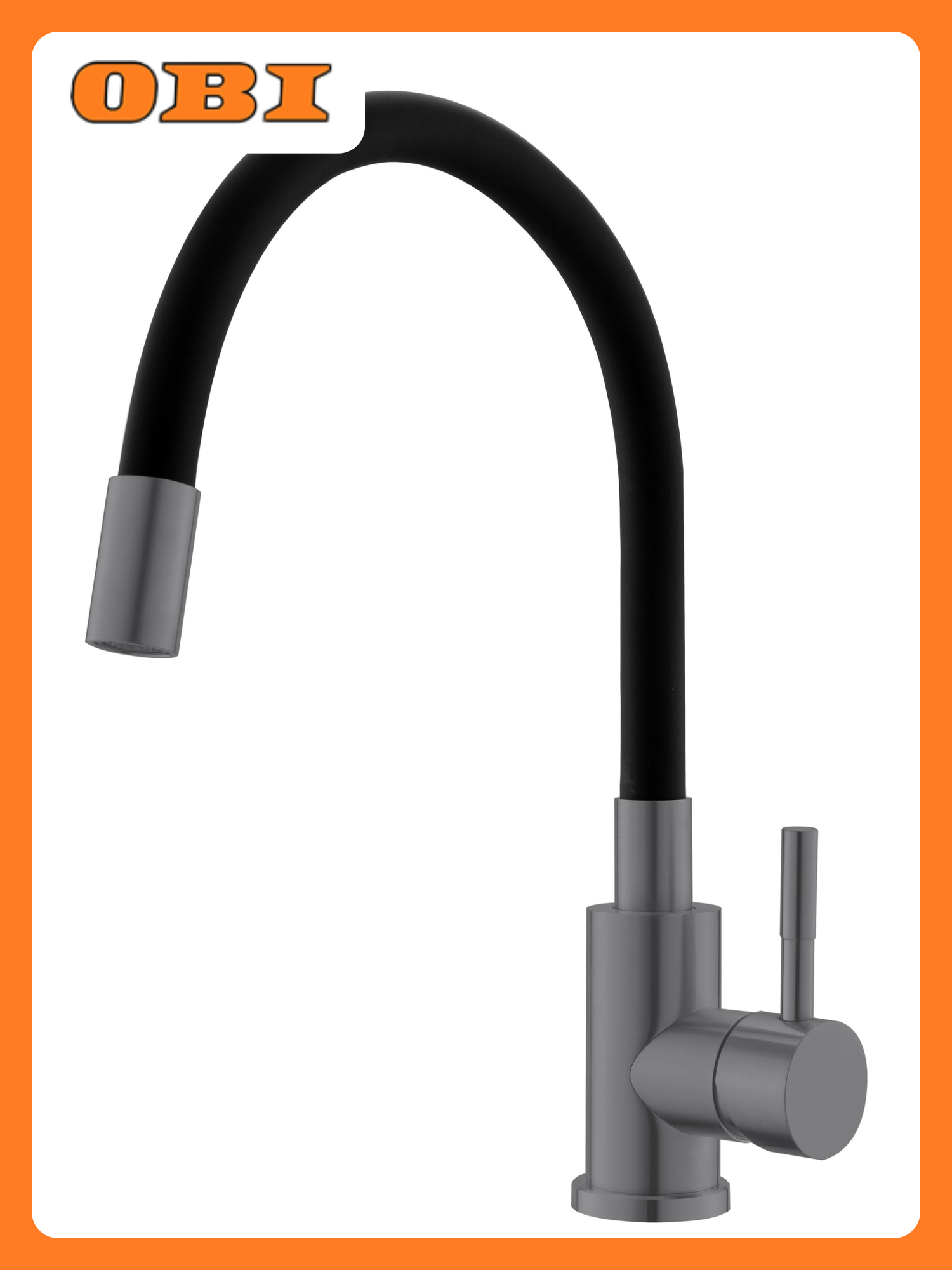 Смеситель для кухни с гибким изливом ESKO FlexB черный, рычажное управление