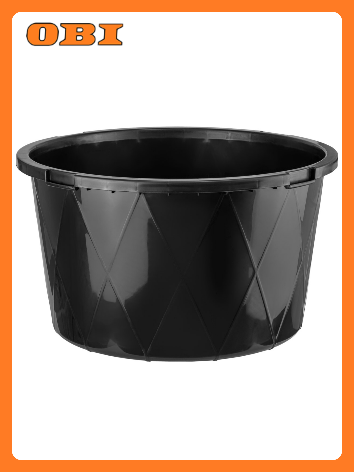 Тaз строительный КЭС круглый черный 120 л с усиленными ребрами жесткости