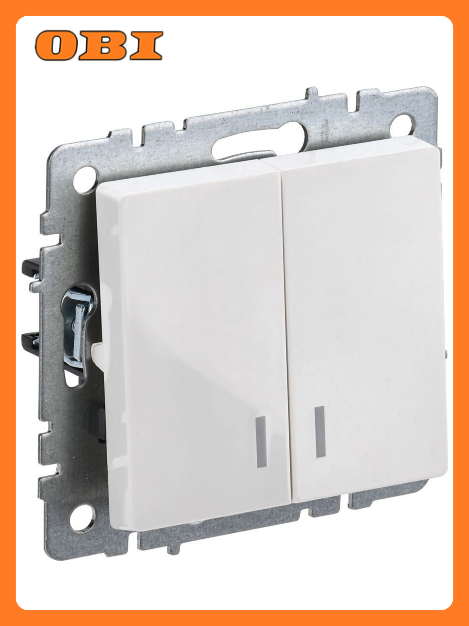 Выключатель IEK BRITE ВС10-2-1-БрБ, 2-клавишный, белый, IP20, пластик