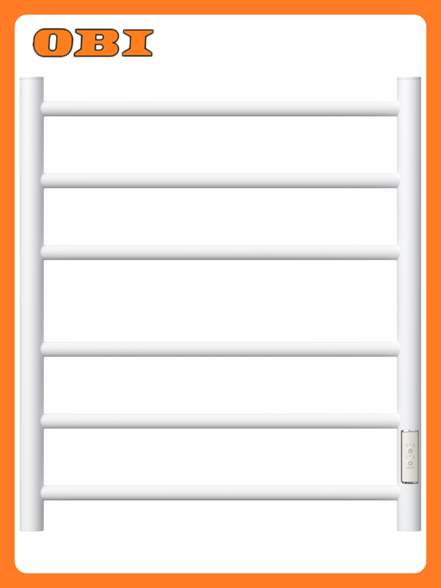 Полотенцесушитель Point Аврора 6 перекладин 400 х 600 электрический белый диммер справа