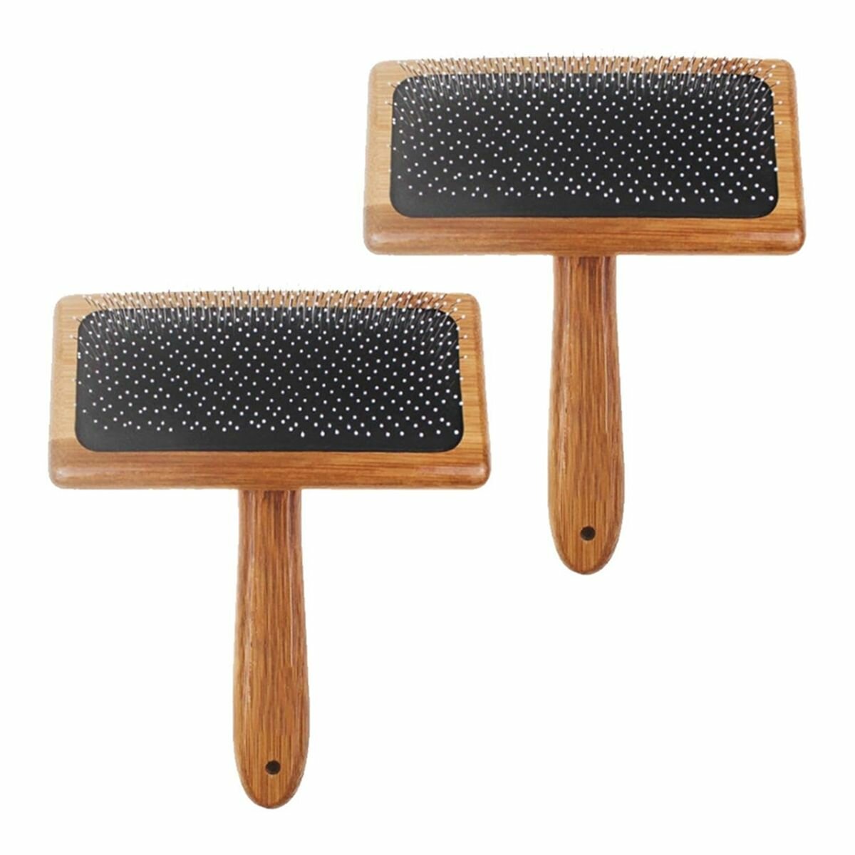 2 шт. бамбуковые кардеры для шерсти, гребень для распутывания шерстяных изделий и ковров, длинные иглы из нержавеющей стали, удобная ручка, набор для валяния и ухода за одеждой и домашними животными