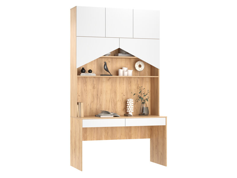 Компьютерный стол "Дилар 13" 134,1х240х60 Дуб крафт золотой / Лотос