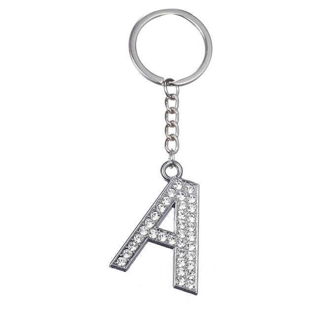 Брелок ZRM Fashion Charm с 26 английскими буквами алфавита AZ для автомобиля, сумки, с кристаллами и стразами, из сплава, с именем. Ювелирные изделия.