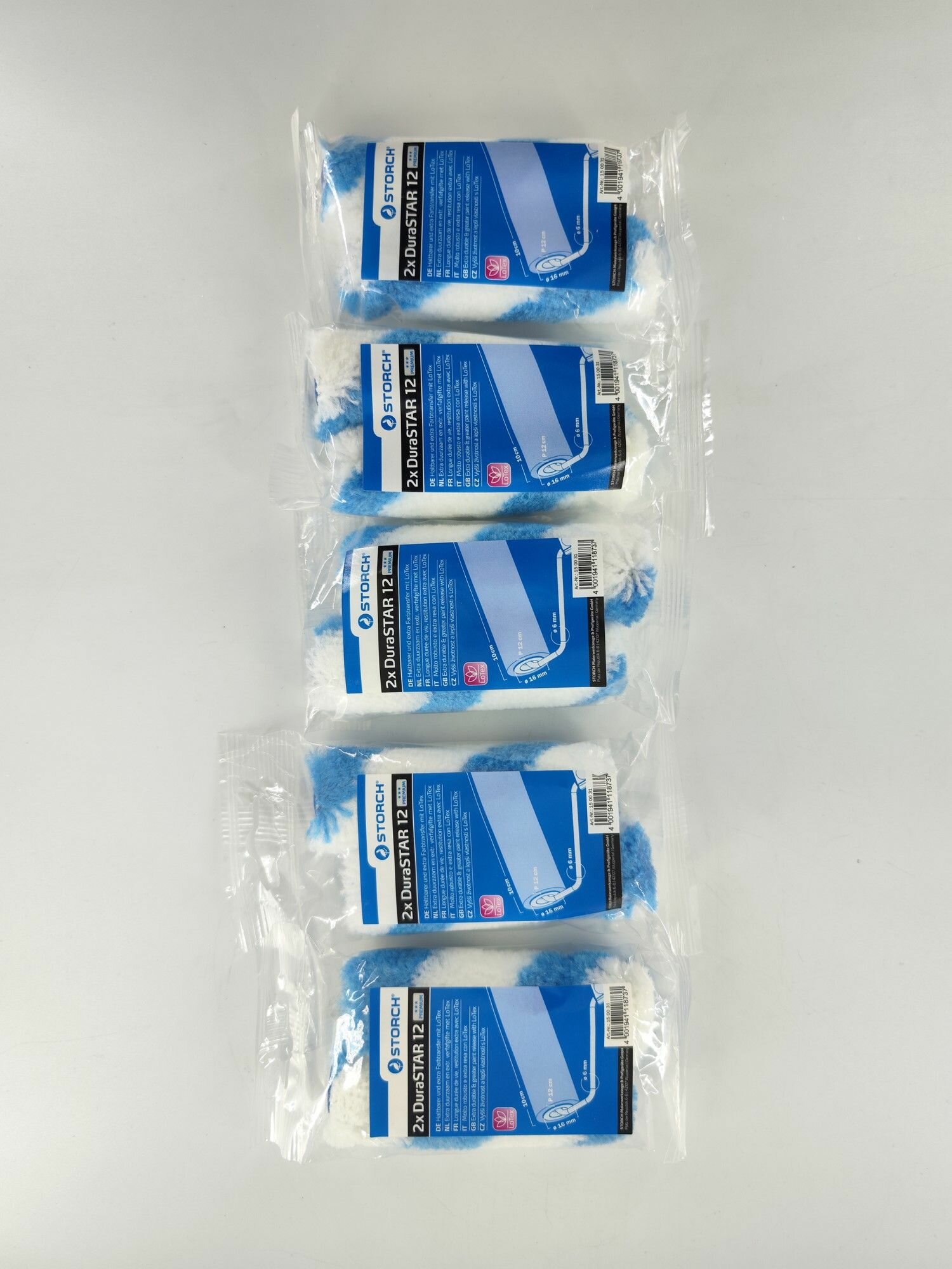 Набор из 10 мини-валиков из полиамида Storch Premium DuraStar 12 150031 ворс 12мм (100*16*6мм)