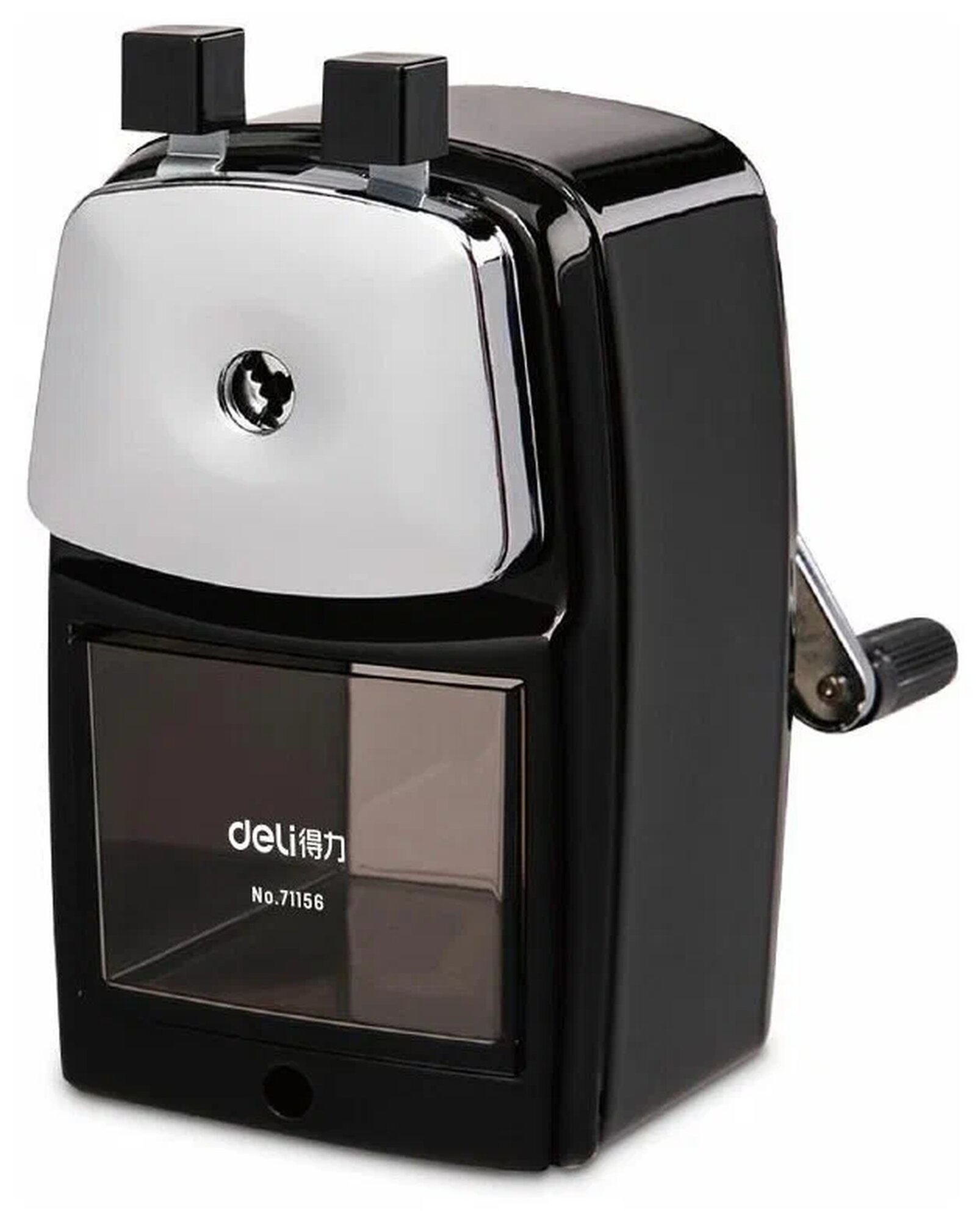 Точилка для карандашей механическая "Deli", цвет: черный, 1 отверстие, арт. 71156BLACK