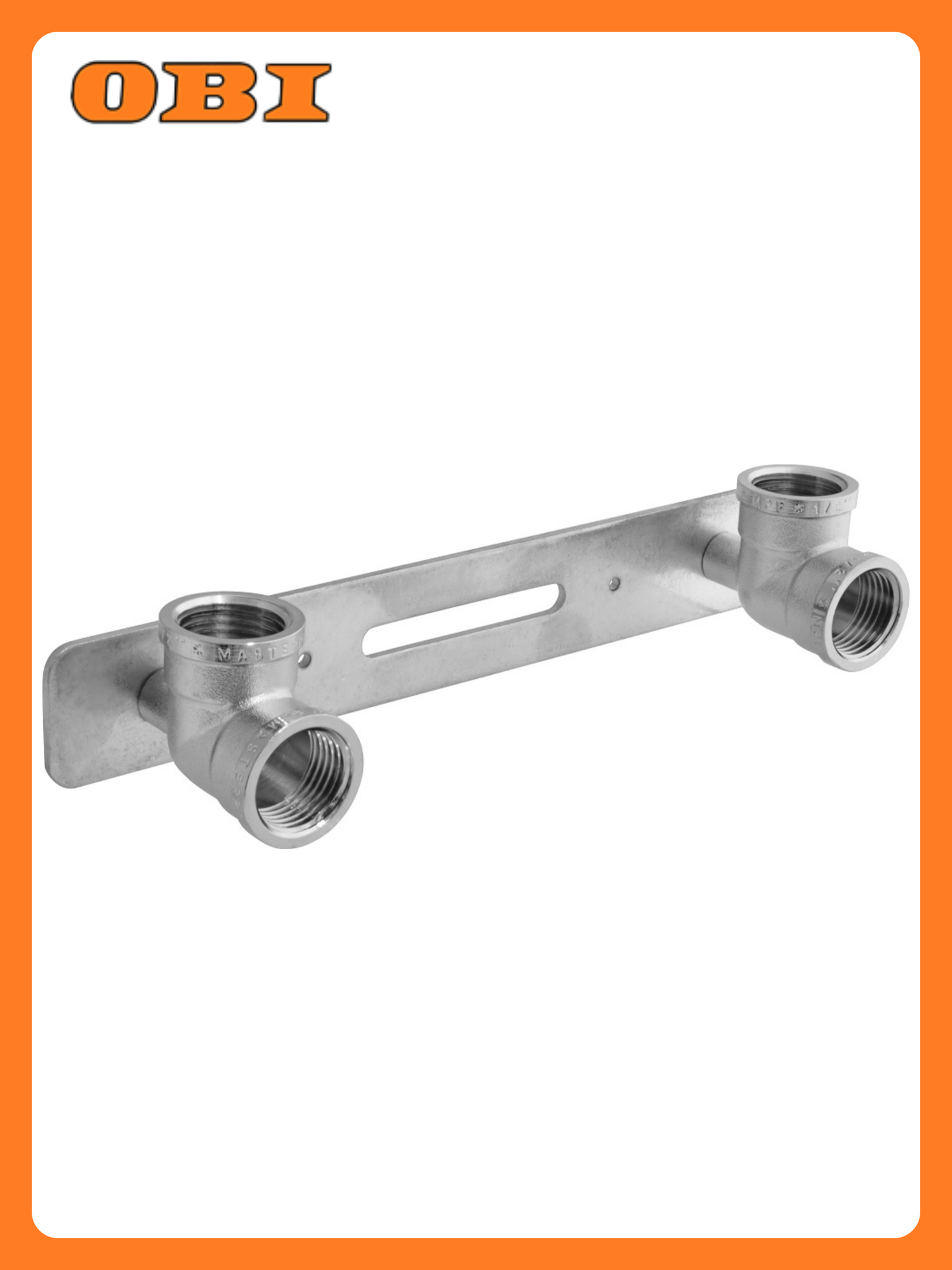 Монтажная планка MPF, латунь, с 2 водорозетками, 1/2", хромированный