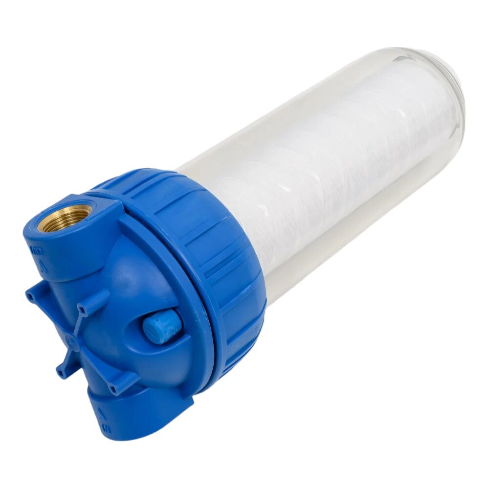 Колба Unipump 10 CFC-10K резьба 3/4 с картриджем SC-10W 5мкм 11866 полипропиленовый магистральный фильтр — фото 1