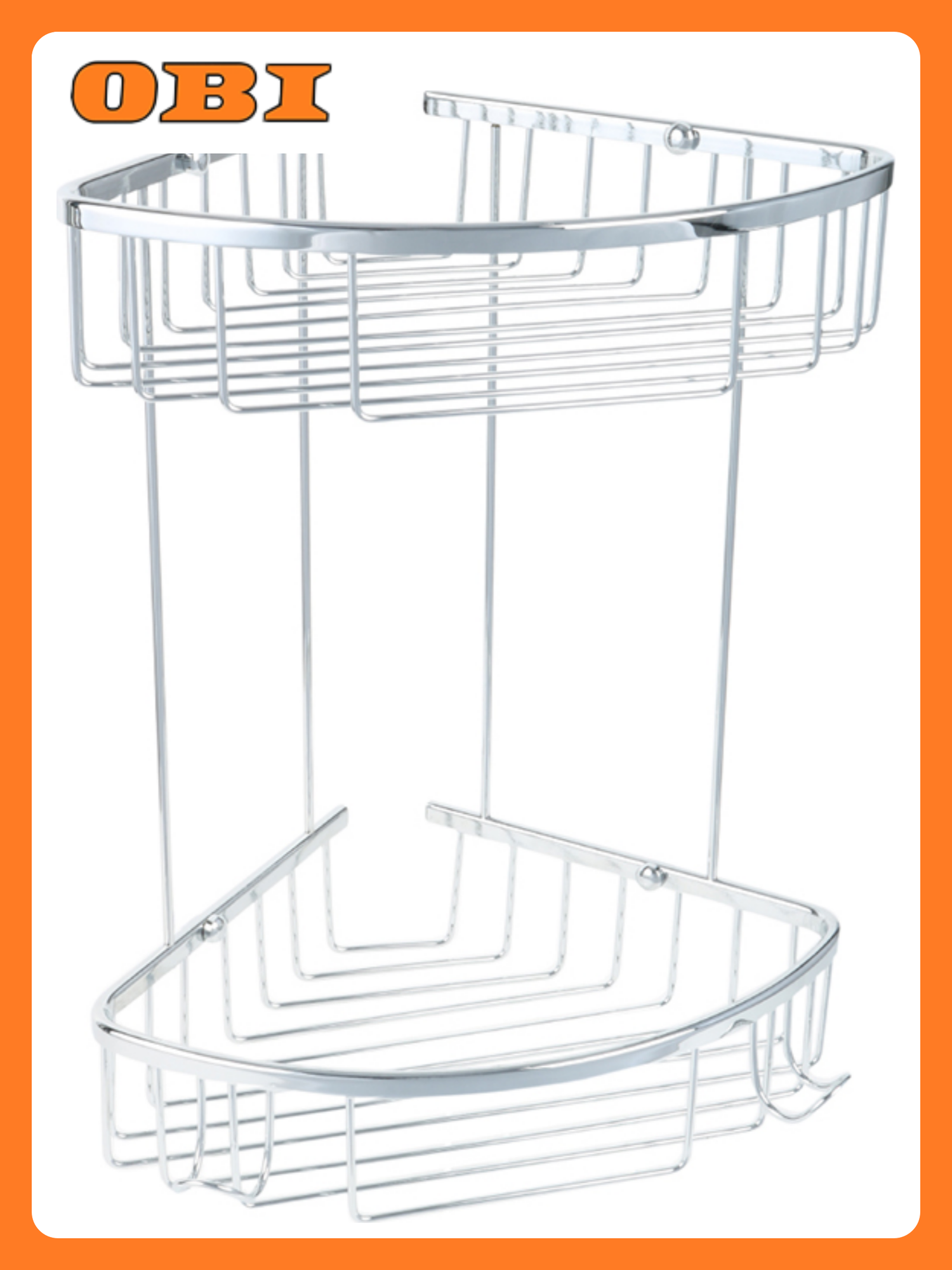 Полка Fixsen Hotel, угловая, 2-уровневая, хромированная, сталь, настенная, 29x37x22 см