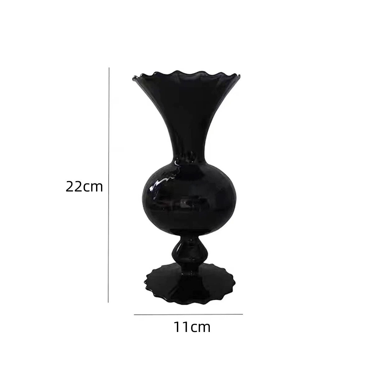 Декоративная ваза, французская ваза в стиле середины века, черная, для элитного обеденного стола, для аквариумных
