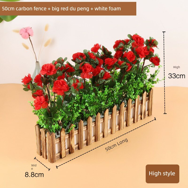 Искусственные цветы азалии для ограждений, перил, подоконников, декора дома, перегородок, угловых цветочных грядок,