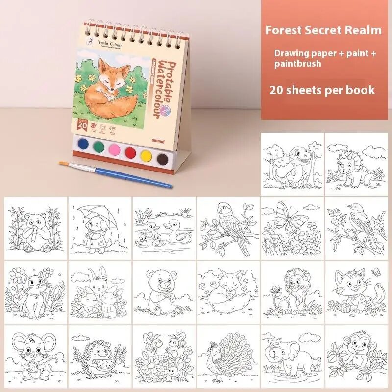 Акварельная книга для рисования Forest Secret Realm, Цвет: A1