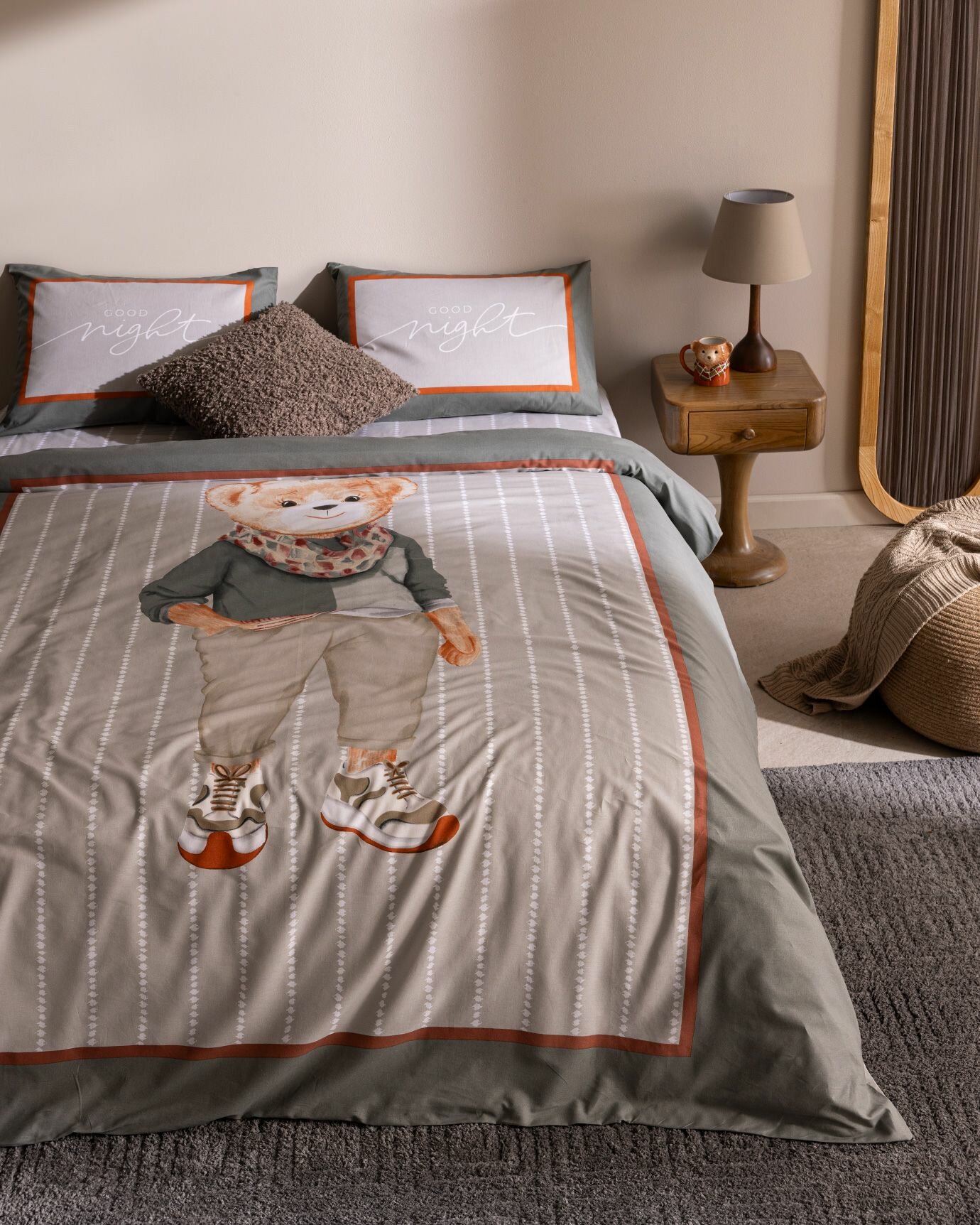 Постельное белье 1.5 спальное. Пододеяльник 160х220 + наволочка 50х70 + простынь 160х240. Цвет: Бежевый