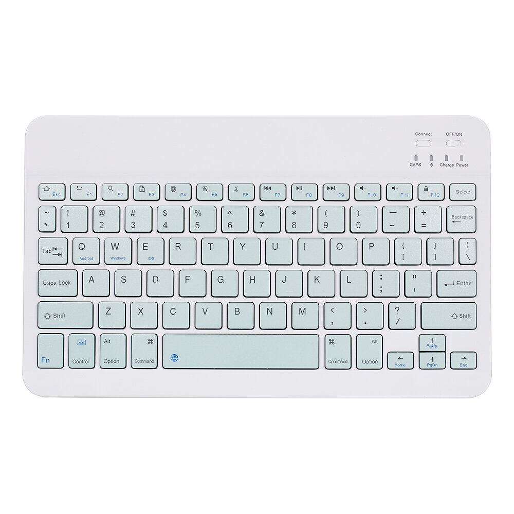 10-inch Wireless BT Keyboard Three-system Universal Colorful Rechargeable BT Keyboard Mobilephone Tablet Universal Keyboard Green Purple Pink Yellow 78 keys MICRO interface 150mAh 10 meters 50 hours 30 days 24.8*15*0.7 cm 186.6g Windows Mac Android IOS