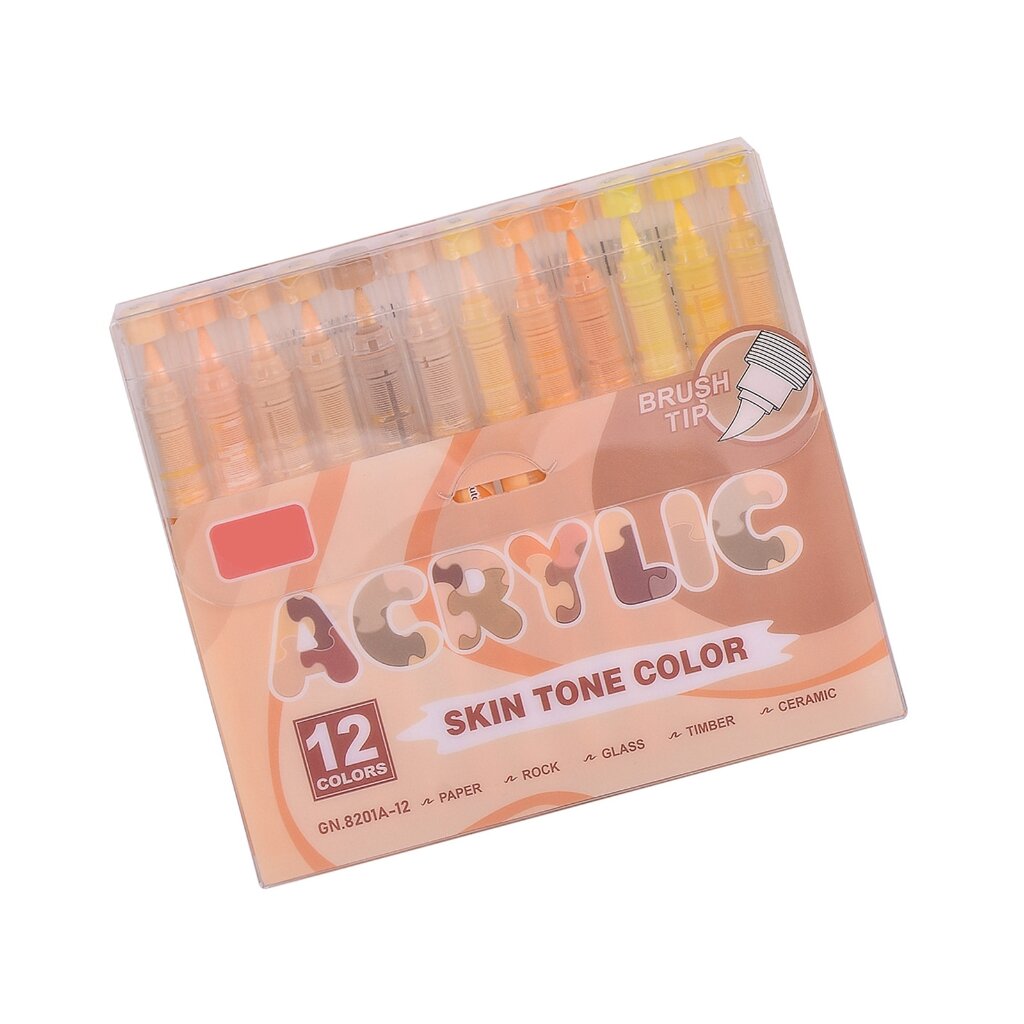 12 Цветная Акриловая краска Ручка Кисточка Маркер Жидкая акриловая краска Маркер для рисования Скрапбукинга Изготовления открыток Ведения журнала