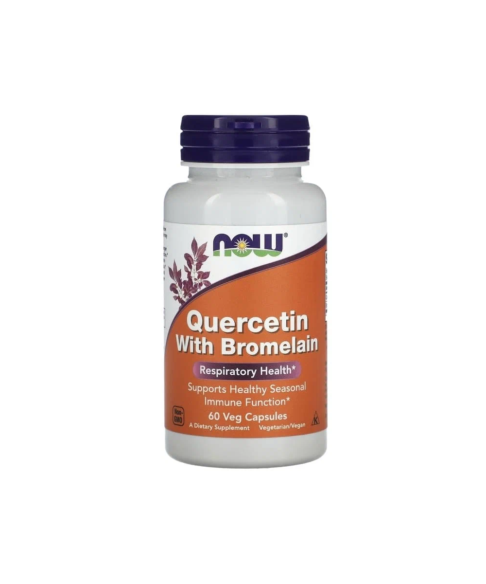 NOW Foods Quercetin with Bromelain, Кверцетин с бромелаином 60 капсул
