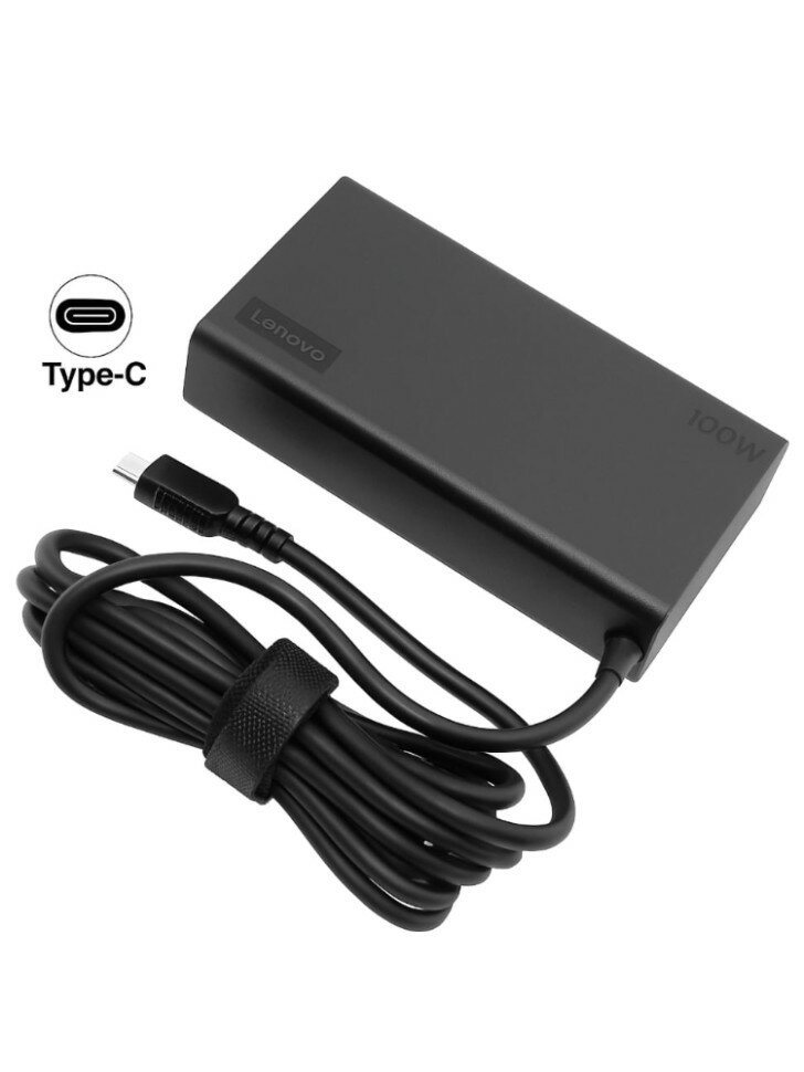 Зарядное устройство для ноутбука Lenovo, IdeaPad Pro 5 16ARP8, 20V - 5A, (Штекер: Type-C) 100 Вт Slim Round