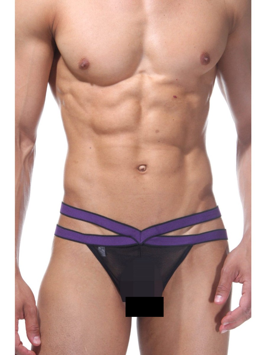 Мужские трусы стринги черные прозрачные LaBlinque LB15202 L/XL (48-50)