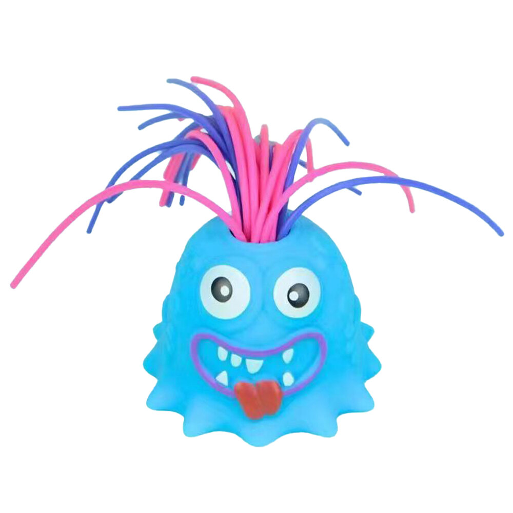 Игрушка для снятия стресса и фиджет с выкриком Monster с светом, издающая 6 случайных звуковых эффектов, цвет Purple/Green/Blue/Red, материал Rubber, размер 68*70*53mm, вес 70g, батарейки 3*1.5V/25mAh Button Battery, 1 шт.