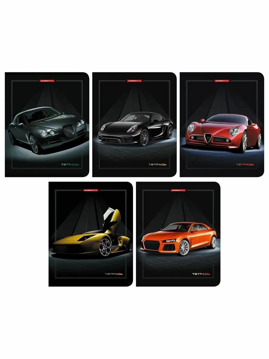 Тетрадь общая КанцБизнес 48 листов, в клетку, "Машины люкс", водно? дисперсионный лак (14053/5)