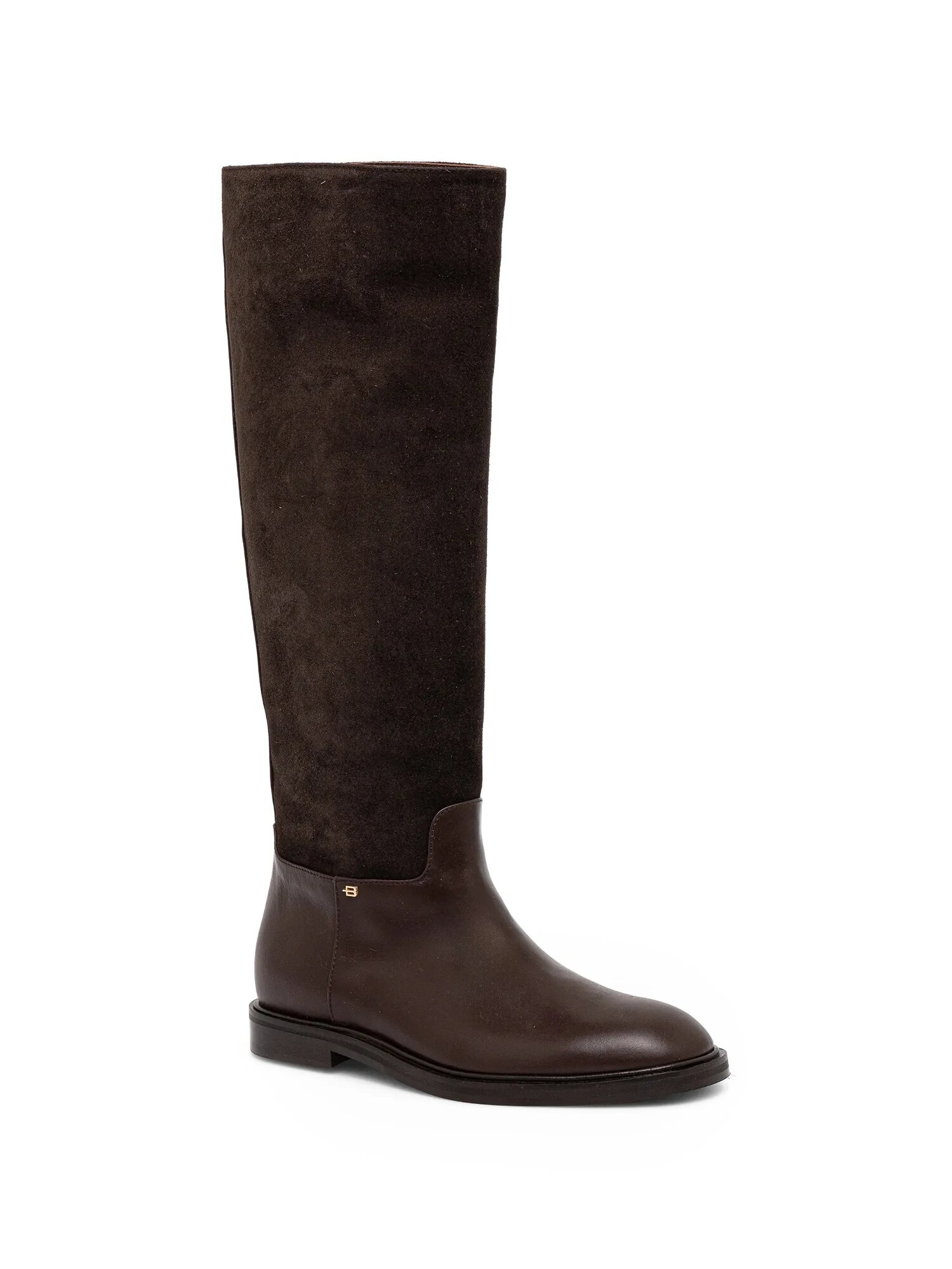 Ботинки Baldinini Suede-panel knee-high boots, размер 39 EU, brown — фото 1