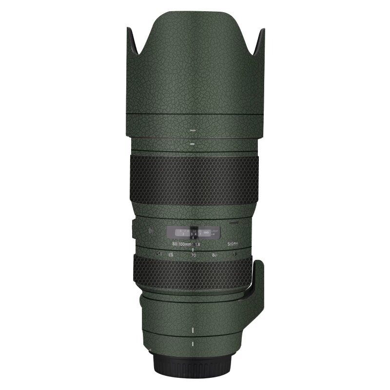 3M Устойчивая к царапинам полная защитная пленка для объективов Canon и Sigma 50-100 мм - зеленый кожаный рисунок