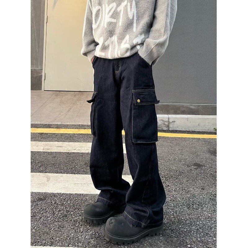 Тренд RONG CH Мужские Брюки Весна-Лето Минимализм Кэжуал Свободные Кроп Деним, Размер_S