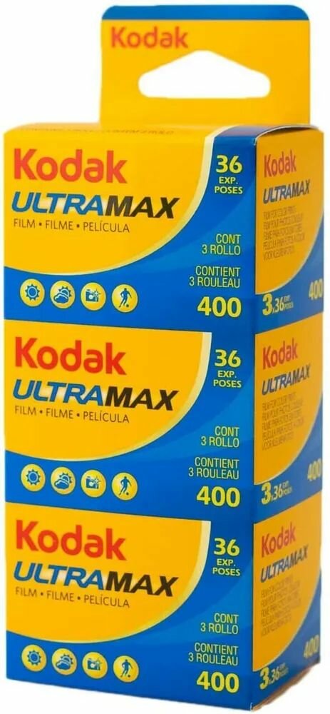 Фотопленка Ultra Max 400/36, комплект из трех катушек пленки