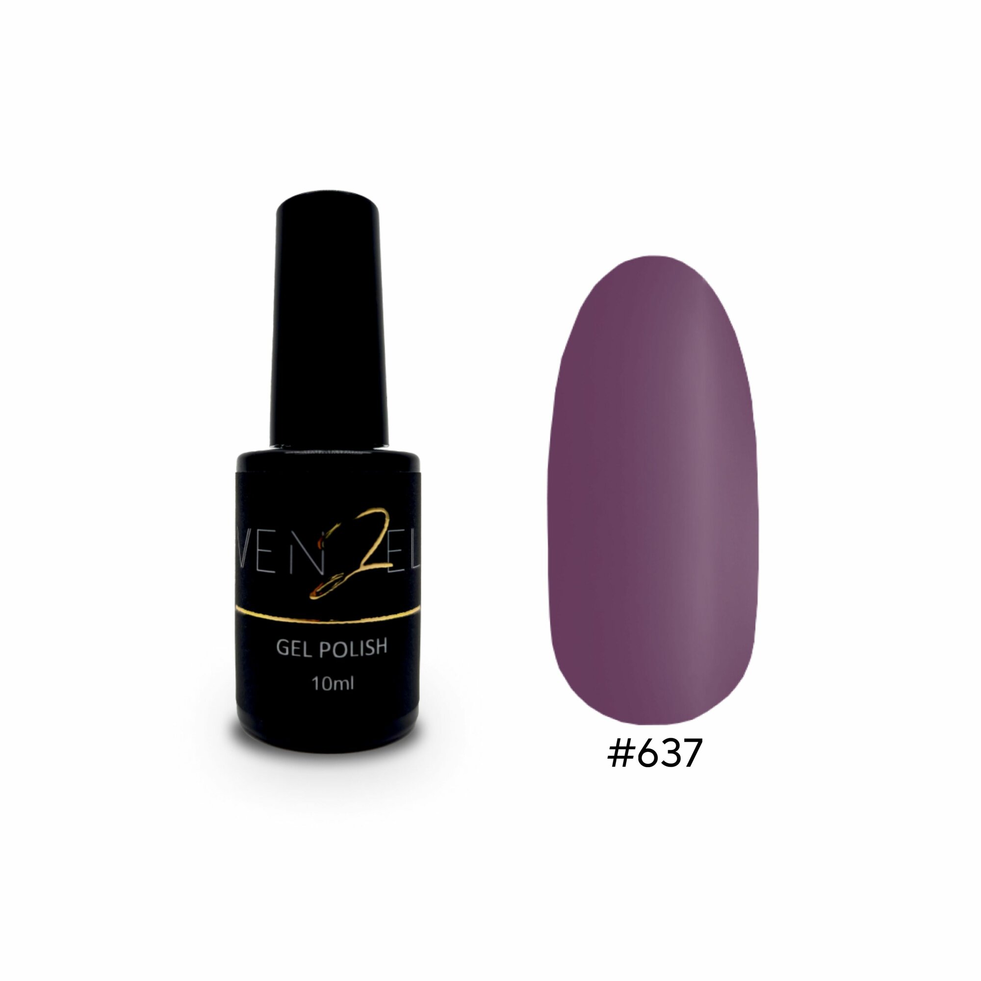 Venzel-637 сиреневый гель-лак для ногтей плотный 10ml