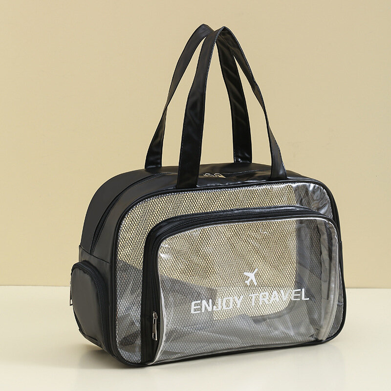 Пляжная сумка Runhui Travel Essential, прозрачная, водонепроницаемая, портативная сумка для туалетных принадлежностей с отделением для мокрых и сухих вещей, сумка для плавания, водонепроницаемая сумка для бассейна.