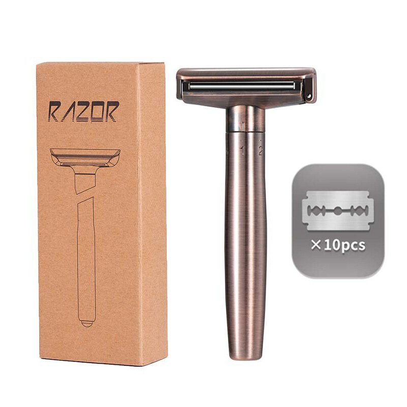 Новая ручная бритва Amazon, старомодный тип роликовой бритвы для мужчин, двусторонний держатель лезвий, металлическая бритва для бритья