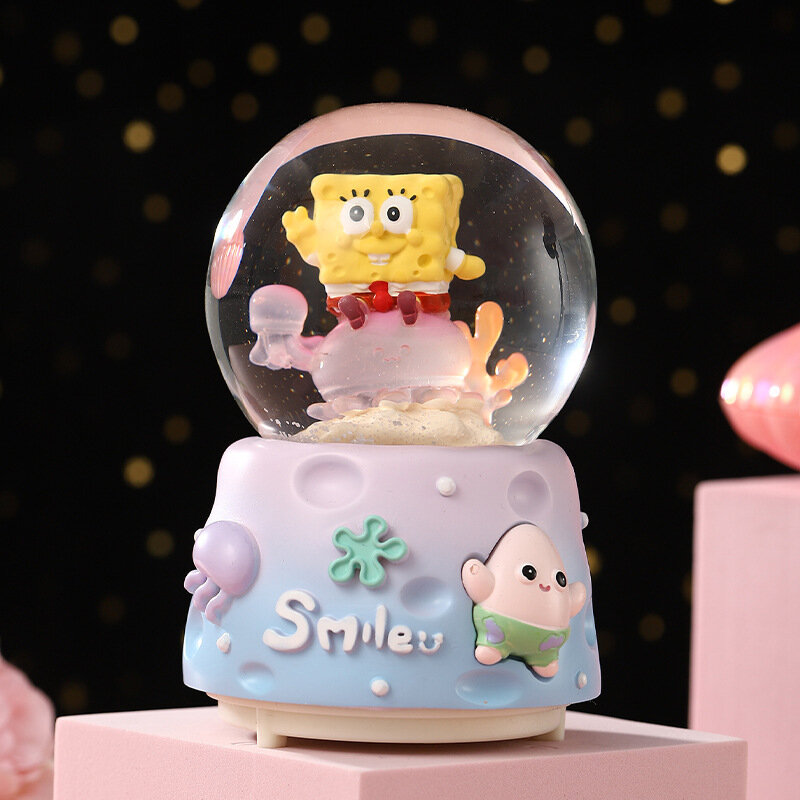 Мечтательная девочка, музыкальная шкатулка с кристальным шаром в виде единорога, украшение, музыкальная шкатулка для студентов, снежинка, водяной шар, подарок на день рождения