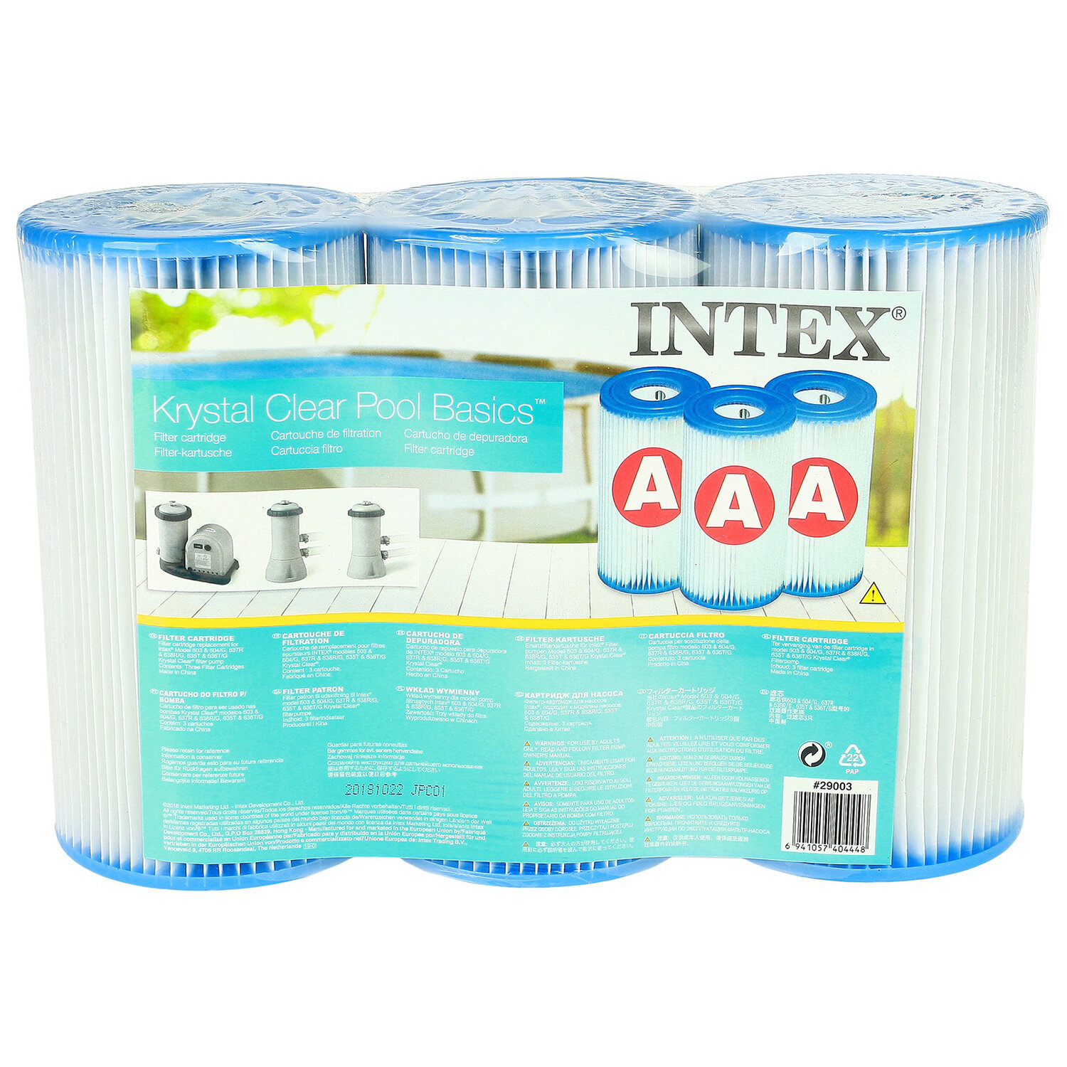 Intex Картридж бумажный А для фильтр-насоса 3 штуки 29003