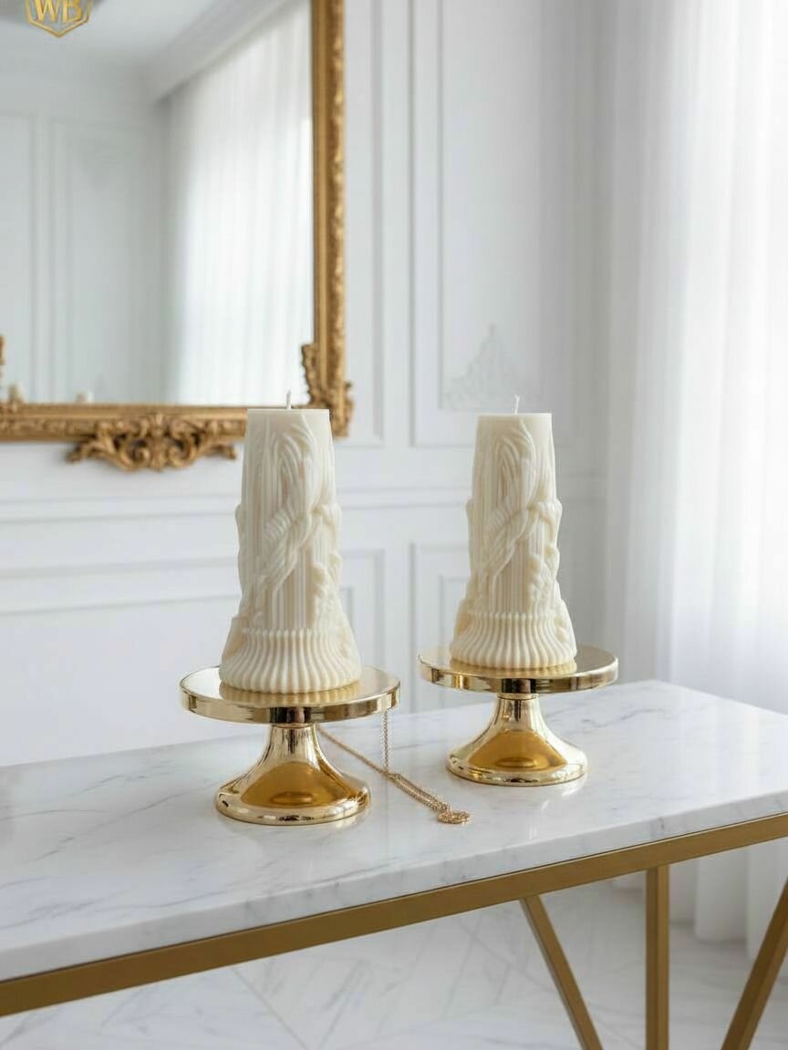 Свечи декоративные интерьерные в стиле барокко, набор