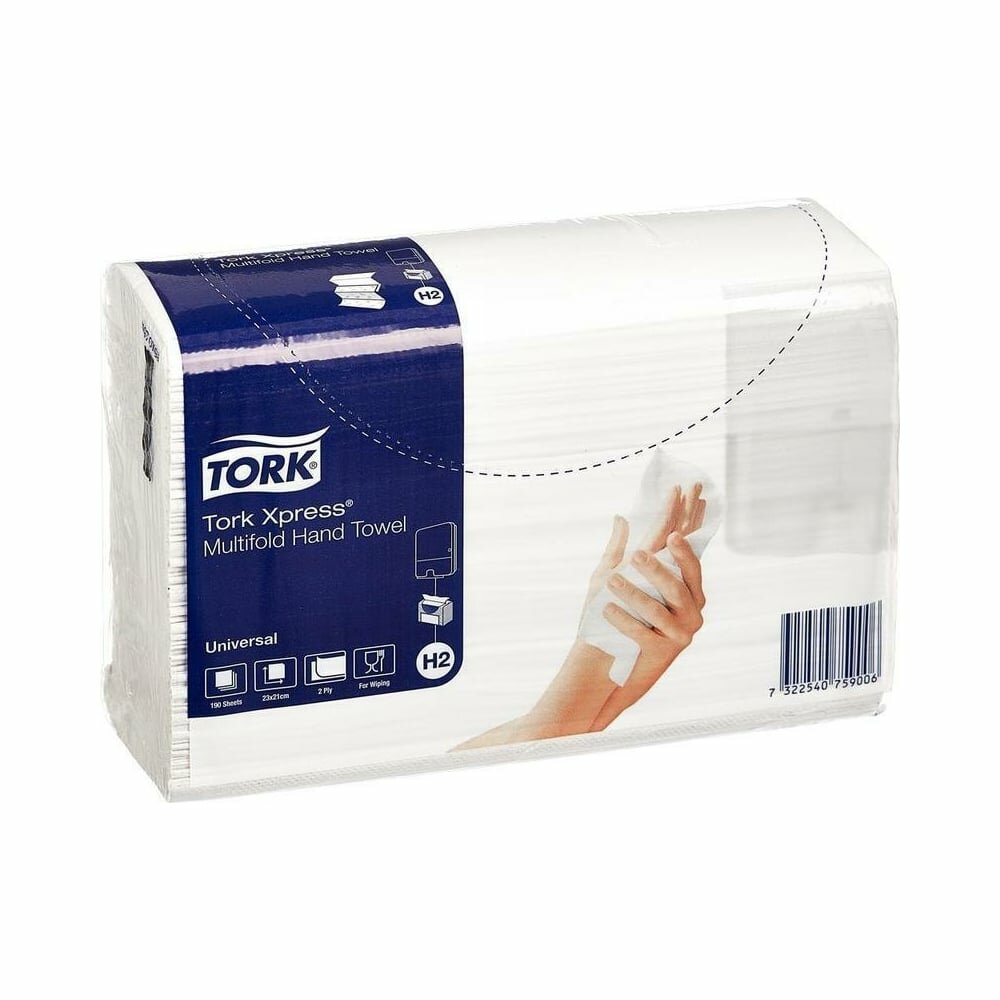Бумажные полотенца TORK 190шт Universal 2-слойное натуральный 234x213 см Multifold 471103 127070
