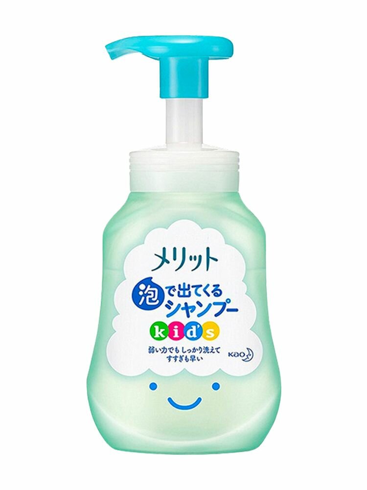 KAO Детский шампунь-пенка без слез для путающихся волос Merit Kids Bubble Shampoo без силиконов Kao - 300 ml. Япония.