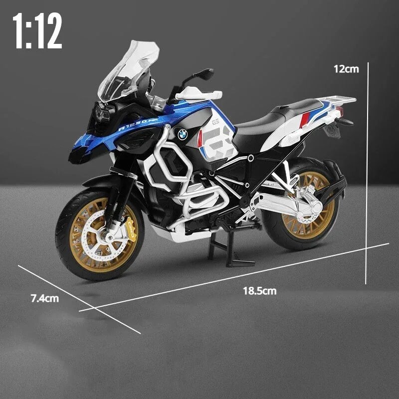 Металлическая модель мотоцикла BMW R1250 GS, 1:12, Blue