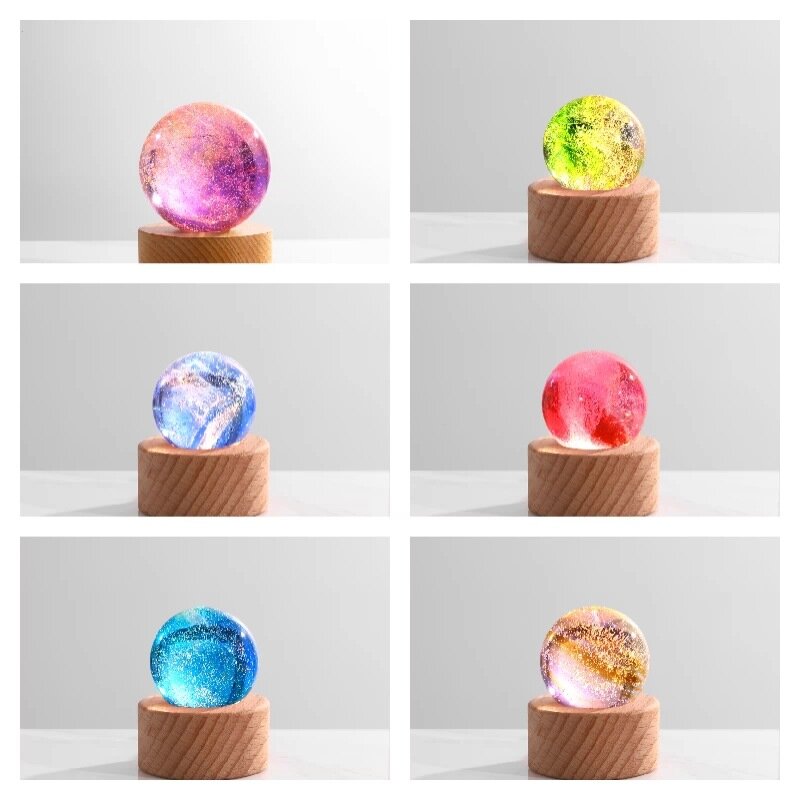 Звездное небо, цветные стеклянные бусины, светящийся кристальный шар, ночник, креативный настольный светильник, роскошный декор, украшение, подарок на праздник