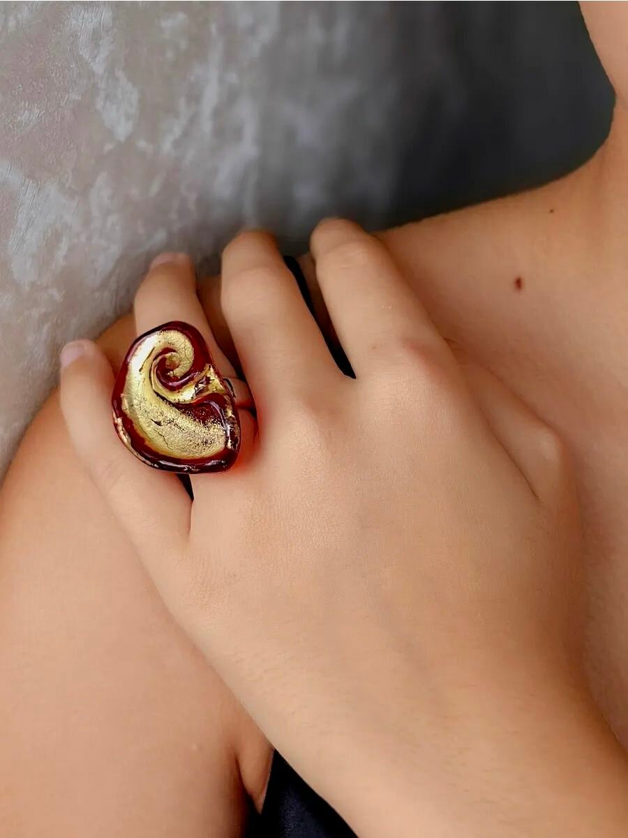 Кольцо, стекло, муранское стекло