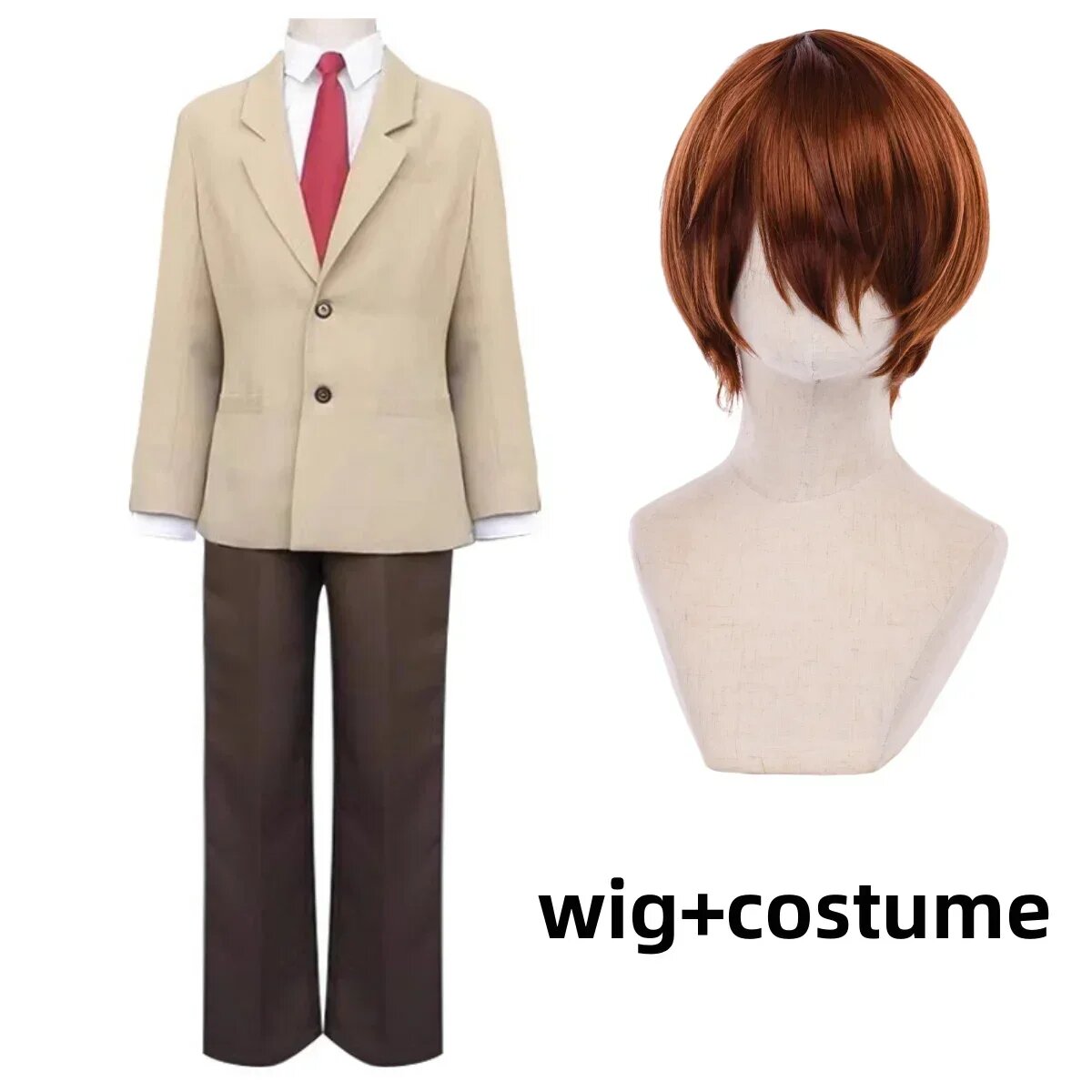 Косплей костюм Death Note Yagami Light, мужской, полиэстер L, suit wig