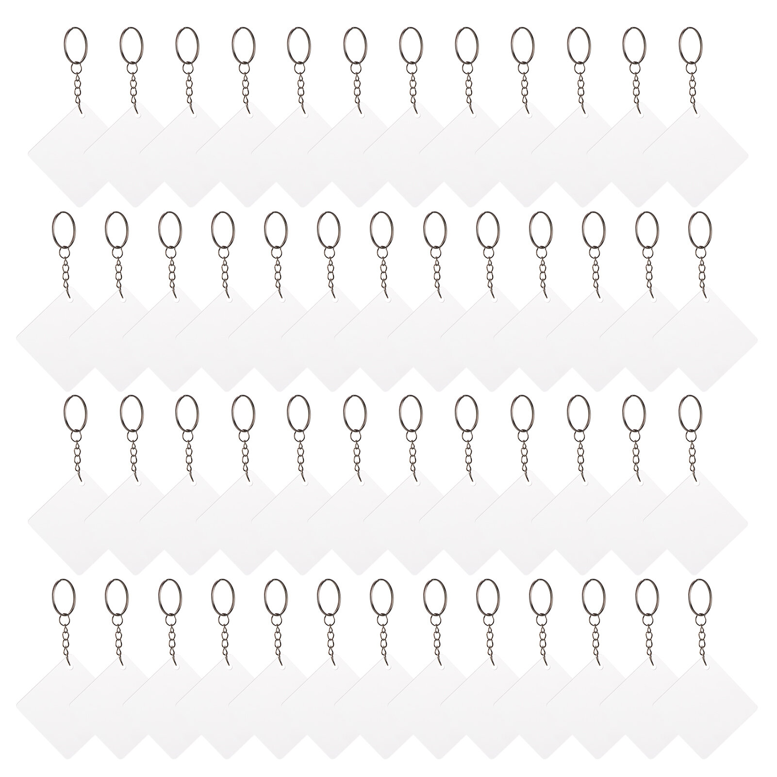 50 ПКС Прозрачные Акриловые Бланки Ключевых Цепочек Кружевых Дисков Размером 5см/2дюйма Для DIY Проектов И Ремесел Пакет Размером 24x20x1см/9.4x7.9x0.4дюйма Весом 510г/18унций Включающие Кольца Для Ключевых Цепочек И Промежуточные Кольца