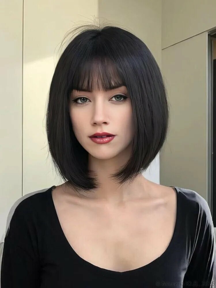 Парик черный, каре