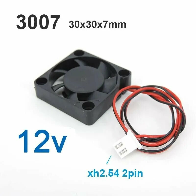 Вентилятор охлаждения 3007 DC 12V 30x30x7 мм бесщеточный для корпуса 3D принтера компьютерных деталей
