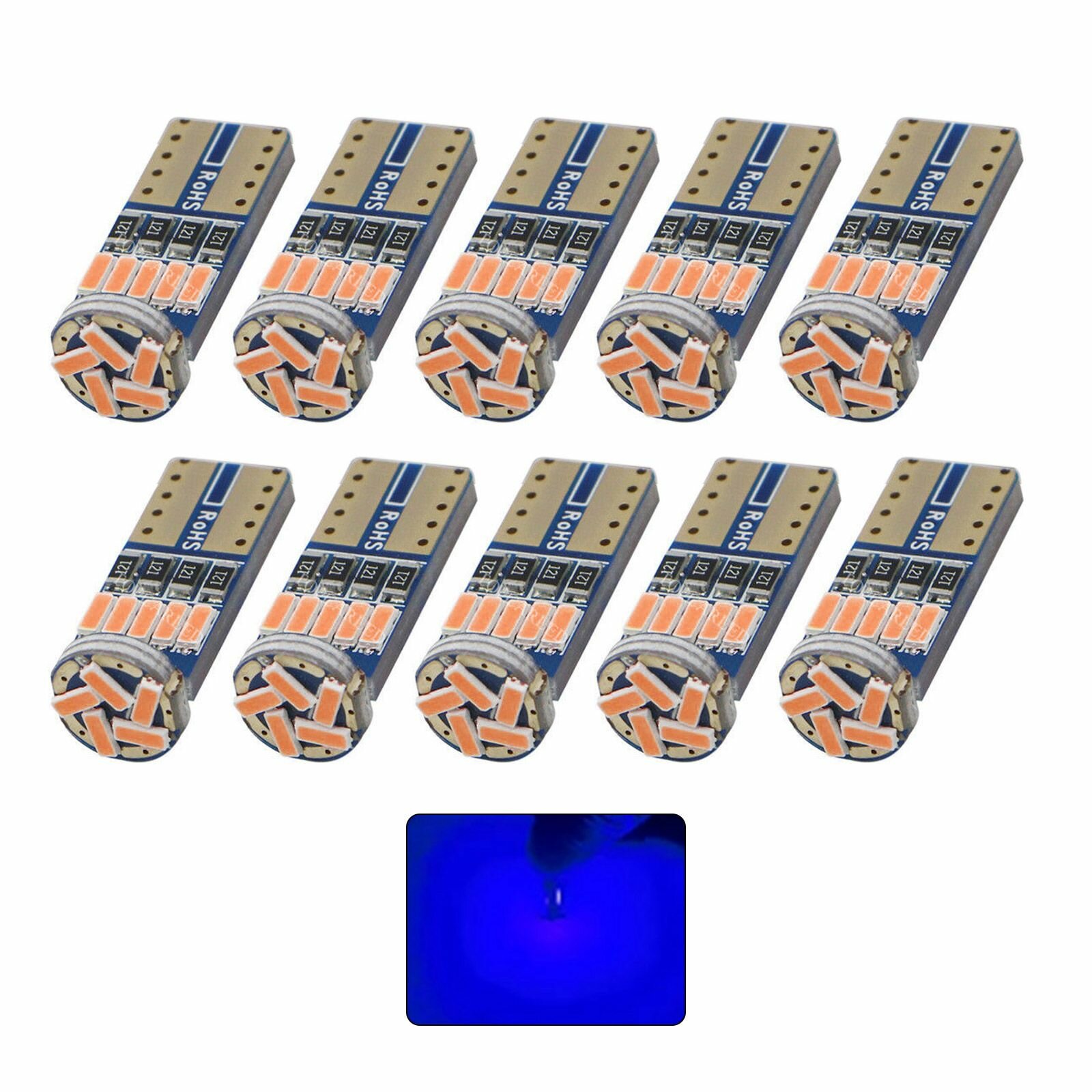10шт T10 12В LED лампочки для приборной панели